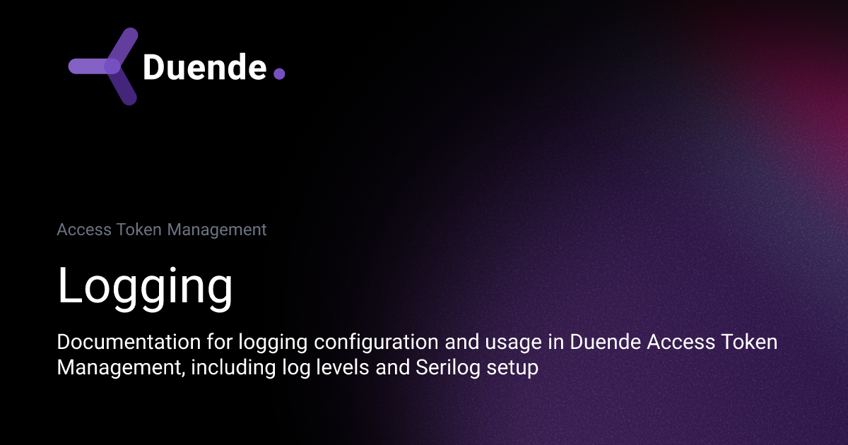 Logging | Duende Software Docs