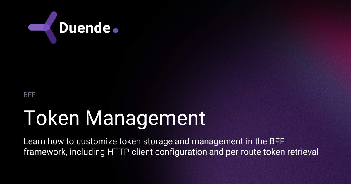 Token Management | Duende Software Docs