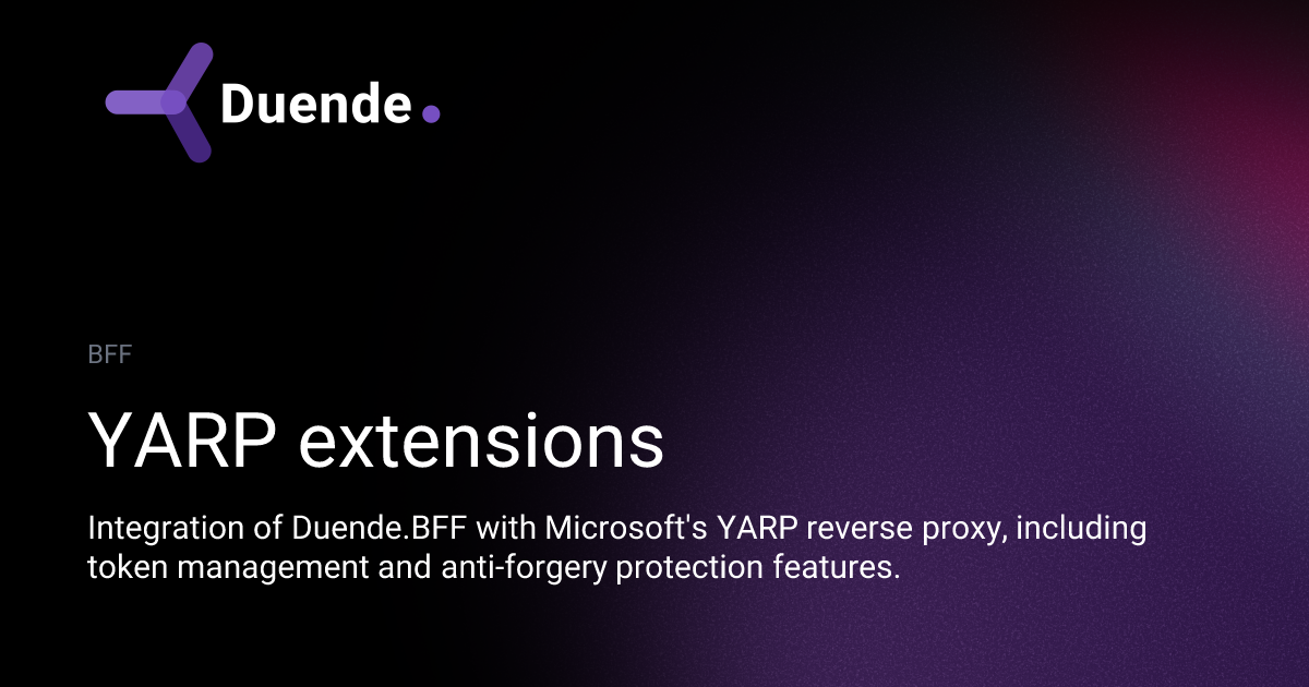 YARP extensions | Duende Software Docs