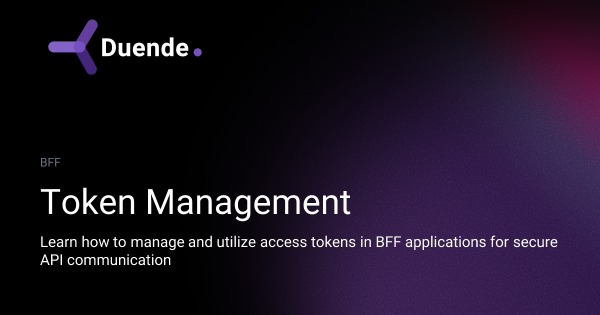 Token Management | Duende Software Docs