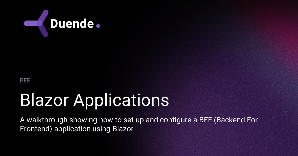 Blazor Applications | Duende Software Docs