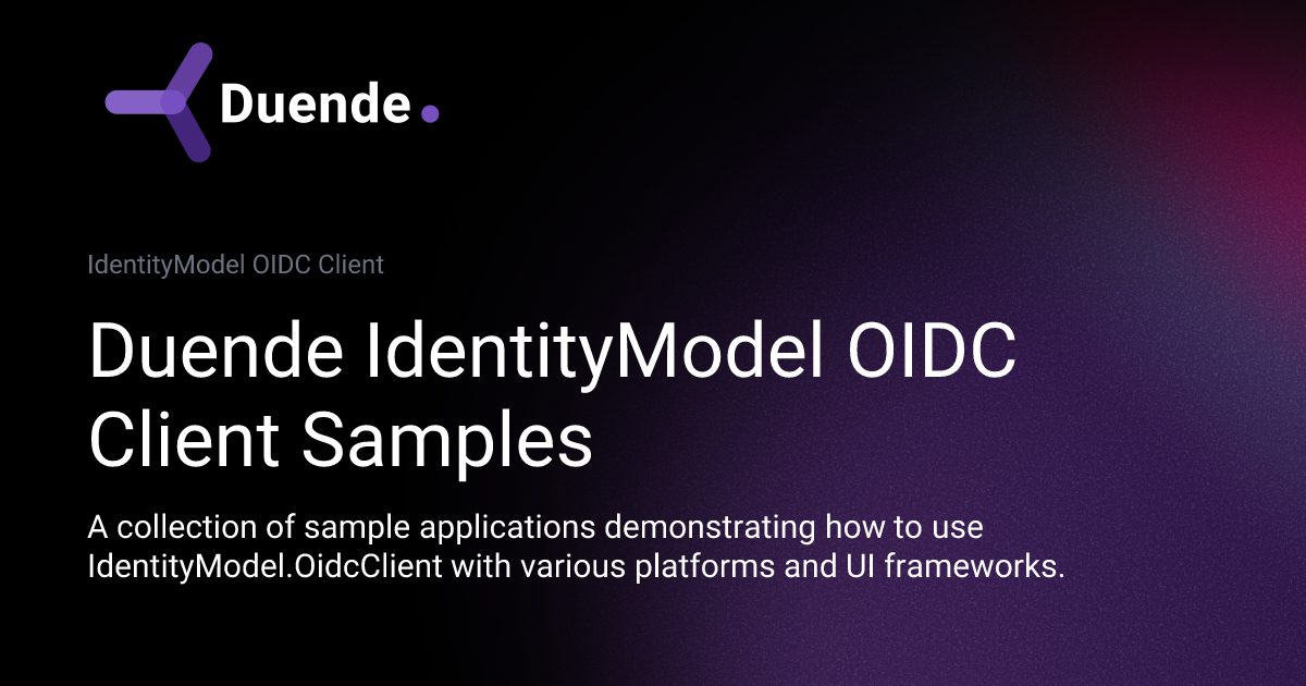 Duende IdentityModel OIDC Client Samples | Duende Software Docs
