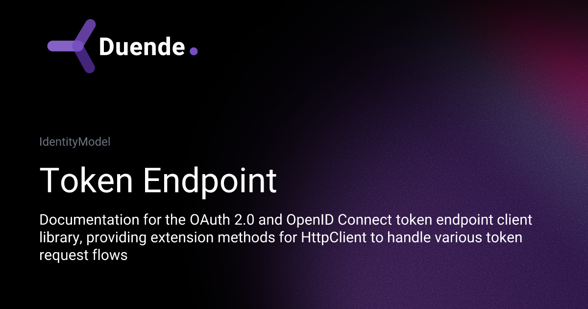 Token Endpoint | Duende Software Docs