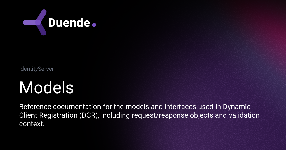 Models | Duende Software Docs