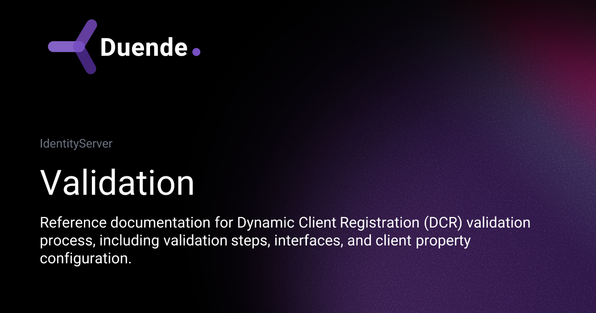 Validation | Duende Software Docs