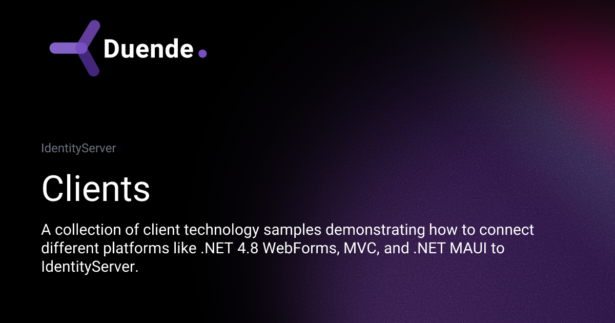 Clients | Duende Software Docs